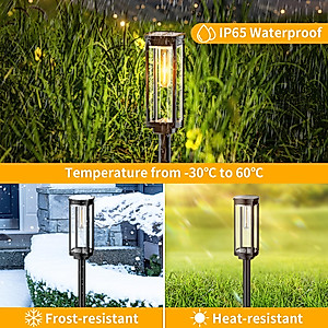 NEWMESSI 6 Pack Solar Pathway Lights Outdoor, Modern Super Brightness LED Solar Path Lights, IP65 Waterproof Garden Lights Solar Powered Landscape Lights for Outside Yard Garden Driveway Walkway Decor