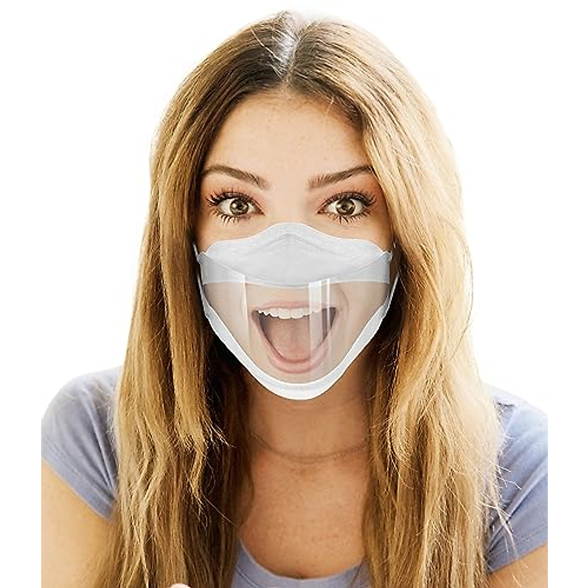 HAPPYDAY 10 Pieces Made in Korea Anti Fog See Through Face Transparent Mask for Adult