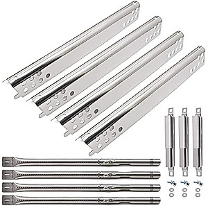 Yiming Grill Replacement Parts Compatible for Charbroil Advantage Series 4 Burner 463344015 463343015 463433016 463240115 463432215 463240015 Grills, Stainless Pipe Burner, Heat Plate, Carryover Tube