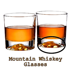 Whiskey Decanter Glasses Gift Set - 4 Whiskey Glasses - Airtight Stopper for Wine, Bourbon, Brandy, Juice, Water - Decanter Sets For Men Christmas Gifts for Dad Boyfriend Husband Him - Bezrat