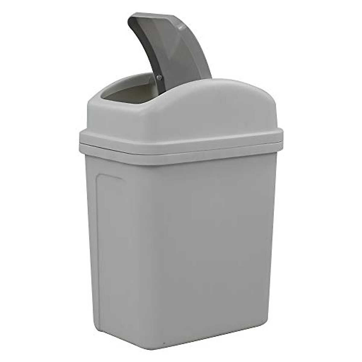 Minekkyes 3 Gallon Plastic Garbage Can, Kitchen Trash Can with Lid, 1 Pack (Grey)