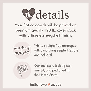 Hello Love Goods Sympathy Acknowledgement Cards, Personalized Funeral Thank You Cards with Poem and Pink Flowers - 5.5x4.25 Flat Notecards with Envelopes