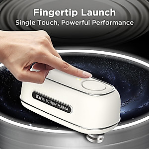 Kitchen Mama Orbit One Rechargeable Can Opener: Hands-Free Operation, Type-C Charging, Automatic Shut-Off, Smooth Edge, Professional-Grade Blade for Large Cans, Includes Elegant Storage Box (White)