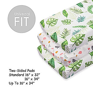SnoozyNest Changing Pad Cover Set, 2 Pack Diaper Changing Table Cover Sheets Ultra Stretchy Snug Fitted Sheets for Baby Boys Girls (Tropic Garden)