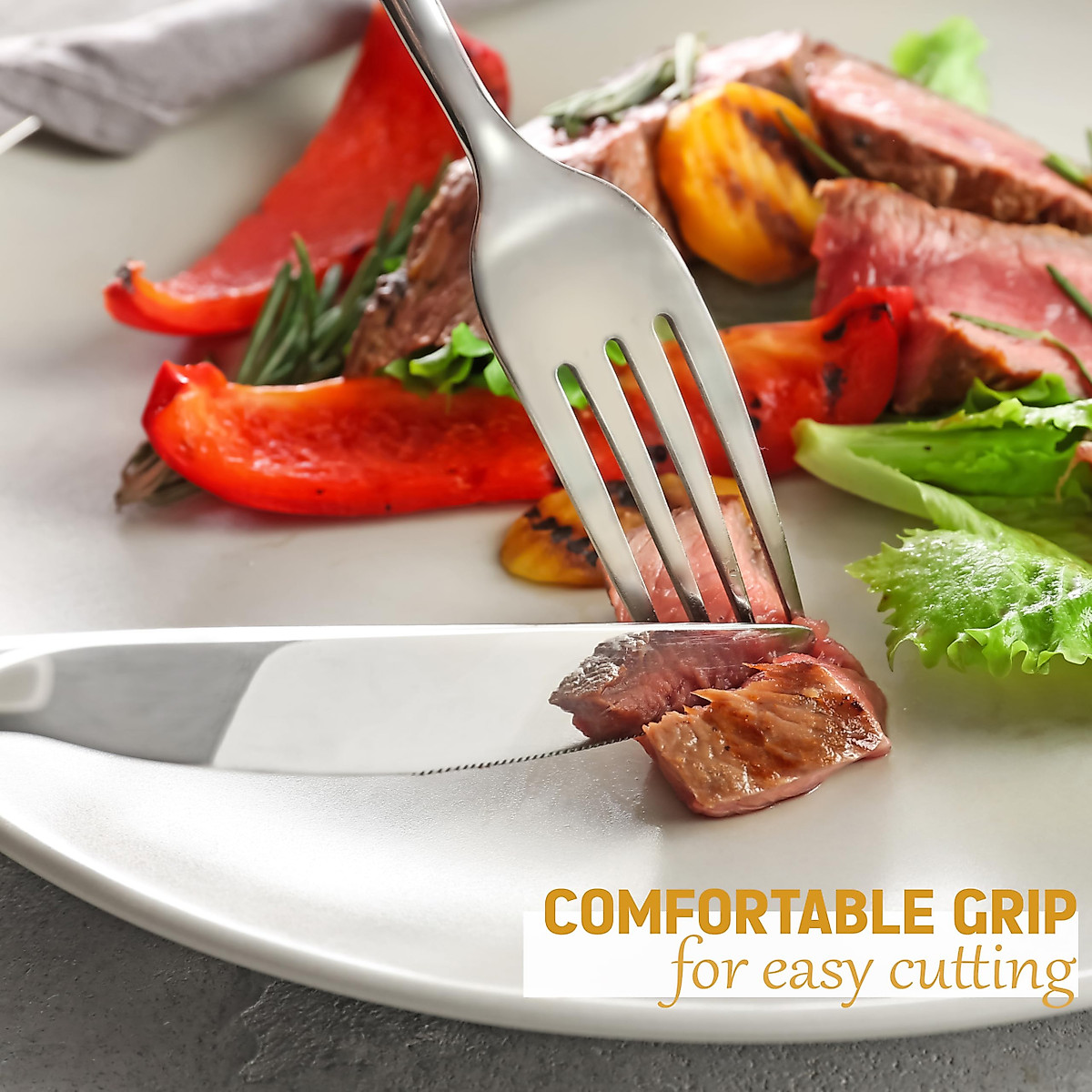 SENADORE Silverware set - Set of 20 - Premium Stainless Steel Dining Table Set for 4 - Mirror Finish and Dishwasher Safe - Cutlery set for Casual and Formal Occasions (Casual Luxury)