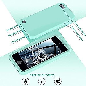 iPod Touch 7th/6th/5th Generation Case, iPod Touch case, Shockproof Silicone Case [with Built in Screen Protector] Full Body Heavy Duty Rugged Defender Cover Case for iPod Touch 7/6/5 (Green)