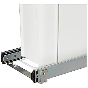 Knape & Vogt RS-PSW9-1-20-W 17 in. H x 8 in. W x D Steel in-Cabinet 20 Qt. Single White Pull Out Trash Can
