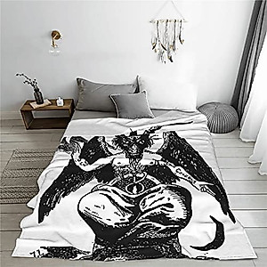 Satanic Ritual Demon Devil Wicca Wiccan Pagan Baphomet Full Fleece Throw Cloak Wearable Blanket Flannel Fluffy Comforter Quilt Nursery Bedroom Bedding King Size Plush Soft Cozy Air Conditioner Blanket