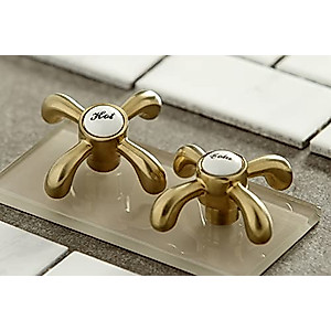 Kingston Brass KS7757TXBS French Country Bridge Kitchen Faucet, Brushed Brass