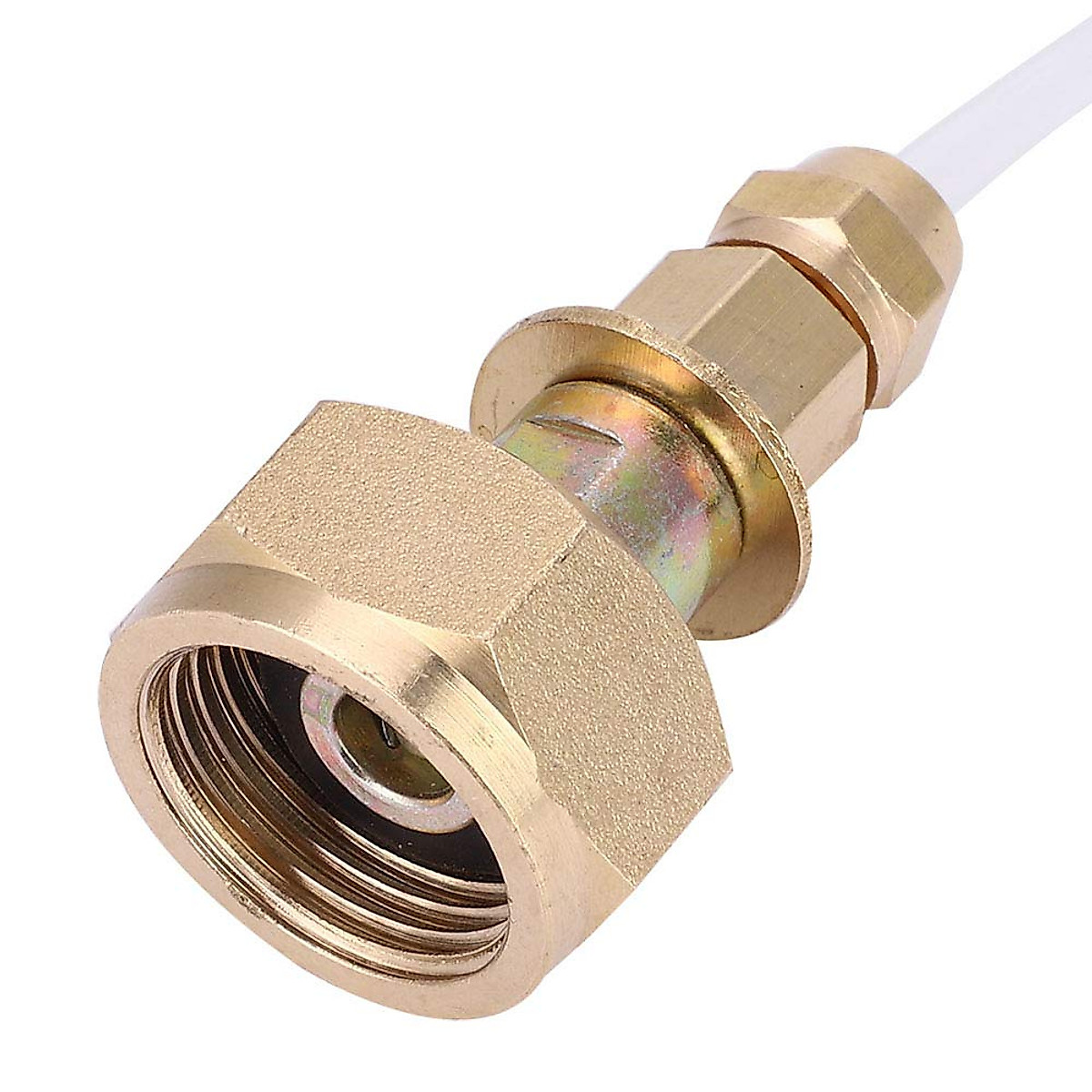 Alomejor Outdoor Camping Furnace Fittings Flat Gas Joint Liquefied Gas Cylinder Inflation Valve with Catheter Picnic Stove Head Gas Converter Refill Adapter