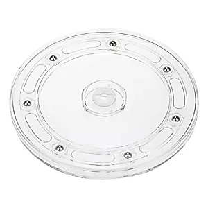 Quluxe 6 Inch Lazy Susan, White Turntable Base, Acrylic Revolving Display Storage Tray for Spice Rack Table Cake Kitchen Pantry Decorating