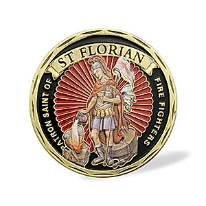 St. Florian Patron Saint of Firefighters Challenge Coin United States Prayer
