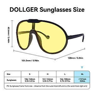 Dollger Oversized Sunglasses for Women Trendy One Piece Frame Shield Aviator Sun Glasses UV400 Shades Goggles