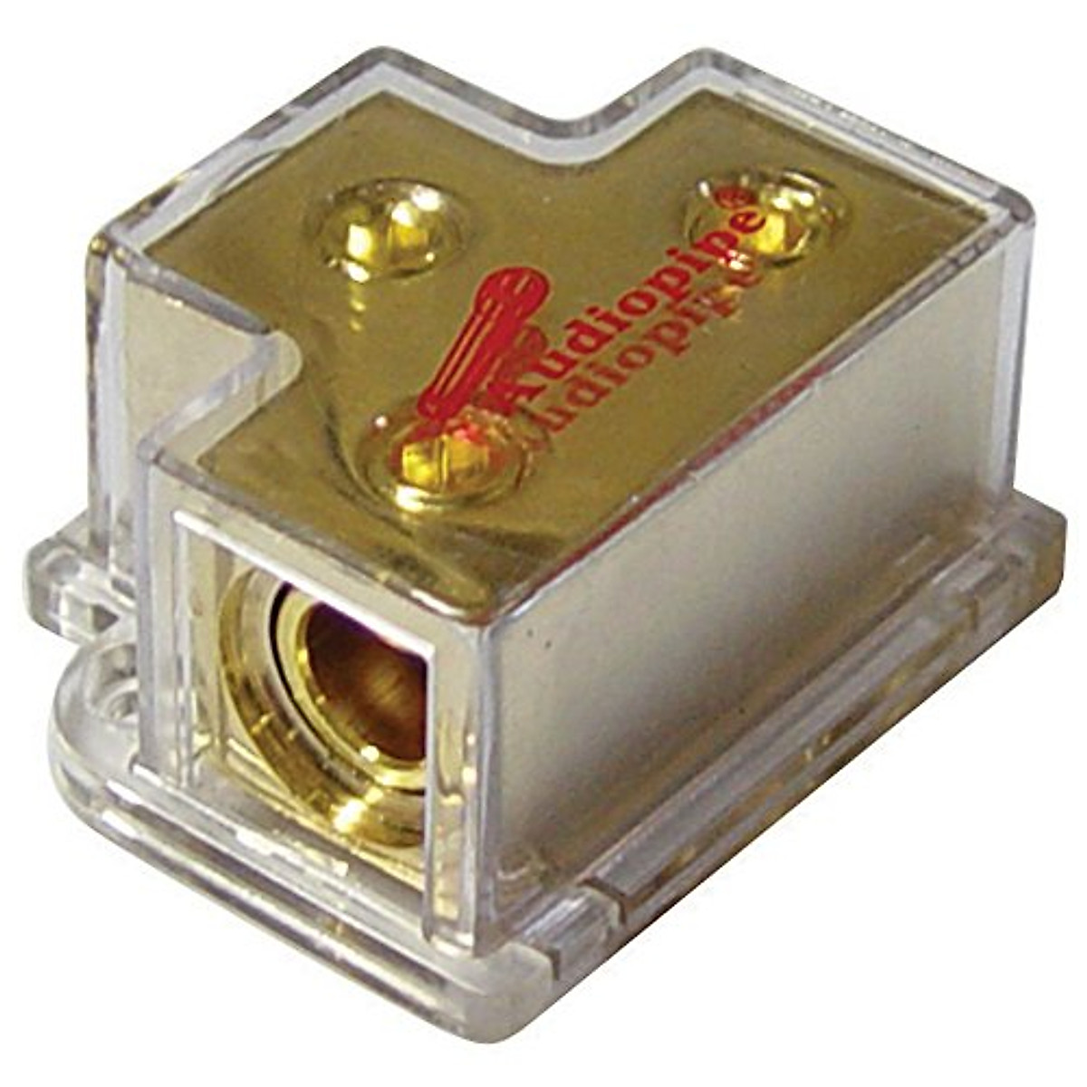 Audiopipe PB-1020 24kt Gold Finish Power Distribution Block 1 to 2 fits 0 to 4 gauge