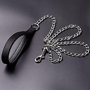 CtopoGo Heavy Duty Dog Leash,Metal Dog Leash Dog Chain with Padded Handle for Large & Medium Size Dogs (4 ft. x 3.0 mm (0-80 lbs.))