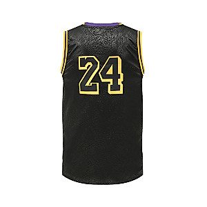 Livrania Youth #8 Legend Basketball Jersey Kids Boys #24 Sports T-Shirt Jerseys Children Stitched Clothing for Gifts(8/24-Youth-Black-M)
