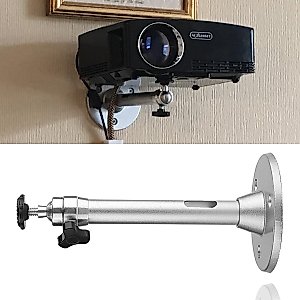 LANTWOO Universal Projector Wall Ceiling Mount Hanger, LCD/DLP Video Projection Mount Bracket Swivels & Tilts for Mini Projector, Silver-Grey