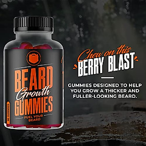 Wild Willies Beard Growth Gummies Supplement Grow Fuller & Thicker Beard, Formulated with Biositol Complex & 19 Hair Grooming Nutrients & Vitamins - 60 Gummies, Berry Blast Flavor