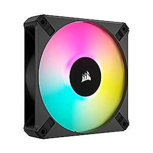 Corsair iCUE AF120 RGB Elite 120mm PWM Fan - Eight RGB LEDs - AirGuide Technology - Fluid Dynamic Bearing - Zero RPM Fan Mode - CORSAIR iCUE Software Compatible - Black For Desktop
