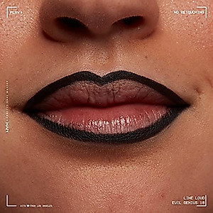 NYX PROFESSIONAL MAKEUP Line Loud Lip Liner, Longwear and Pigmented Lip Pencil with Jojoba Oil & Vitamin E - Evil Genius (Black)