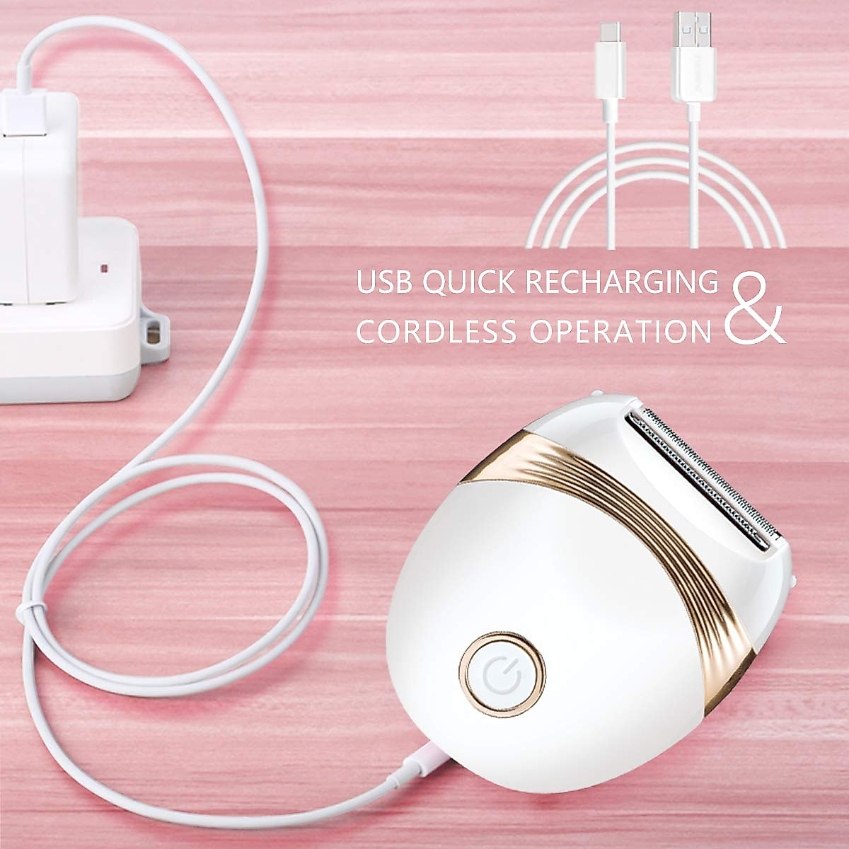 Electric Razor for Women Bikini Trimmer Electric Shaver for Women Cordless USB Rechargeable Wet and Dry use Painless