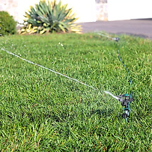 Melnor 65176AMZ Pulsating Sprnk w/Spike Sprinkler Bundle, Green, Black