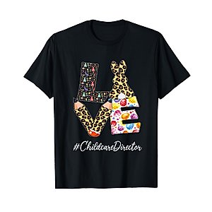 Childcare Director Love Easter Day Bunny Leopard Women T-Shirt