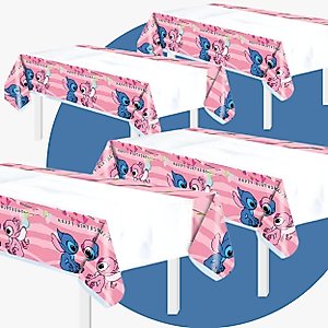 BELMAKS 4 PCS Party Tablecloth Birthday Girl Pink Tablecloth 70" x 42" Baby Shower Decorations for Girl Pink Birthday Decorations Table Cloth for Party
