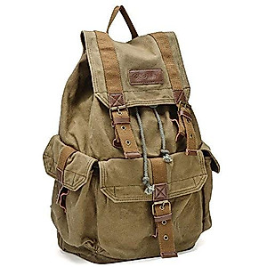 Gootium 21101AMG Specially High Density Thick Canvas Backpack Rucksack, Army Green, Large