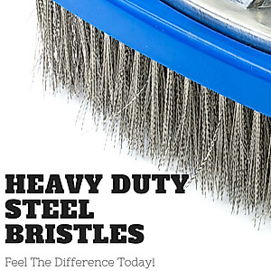 Aquatix Pro Heavy Duty Pool Brush, Durable 5" Swimming Pool Cleaner Brush Best for Tackling Stubborn Stains, Aluminium Handle & Stainless Steel Bristles, Suitable for Concrete & Gunite Pools.