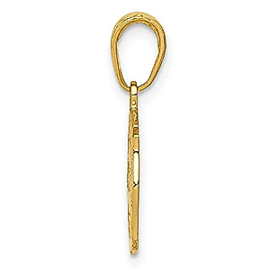 IceCarats 14K Yellow Gold Fire Department FD Fireman Necklace Firefighter Pendant Rescue Charm 20mm x 13mm Only