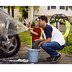 Garden Hose Holder with Hose Cover Detachable Water Hose Holder Sturdy Garden Hose Reel Decorative Free-standing Hose Hanger - 4 Solid Prongs for Outdoor Hose Storage- Fits 145- Feet of Hose