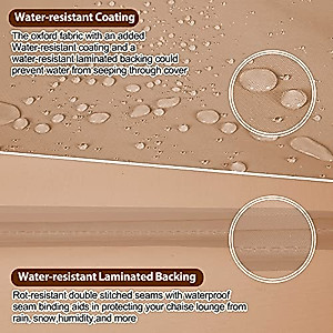 QH.HOME Waterproof Chaise Lounge Cover 900D Heavy Duty - 1 Pack Outdoor Patio Lounge Chair Cover Strong Tear Resistance, Fade UV Resistant Patio Furniture Covers with Air Vent 80" L x 32" W x 25" H