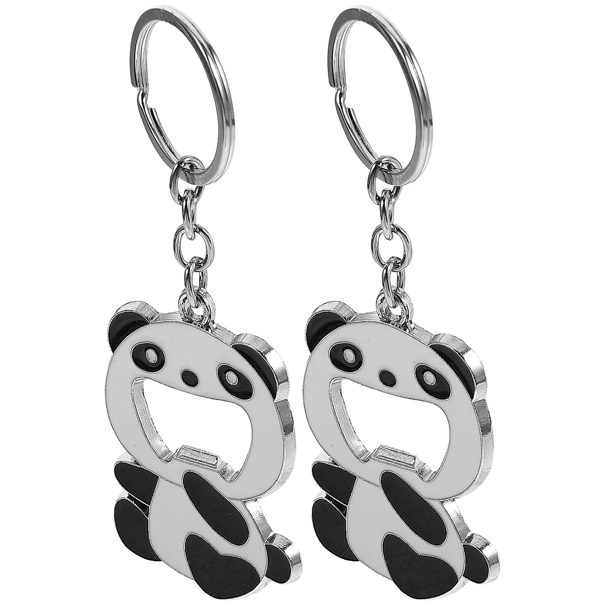 BESTOYARD 2PCS Panda Bottle Opener Keychain Cute Chinese Panda Beer Beverage Bottle Opener Key Ring Novelty Animal Bottle Opener for Women and Men Gift
