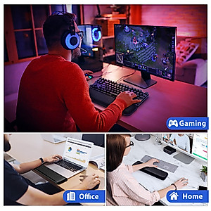 Gimars Ergonomic Gaming TKL Keyboard Wrist Rest, Memory Foam Wrist Support with Stitched Edge, Anti-Slip Tenkeyless Keyboard Wrist Pad for Office, Gaming, Computer PC Laptop