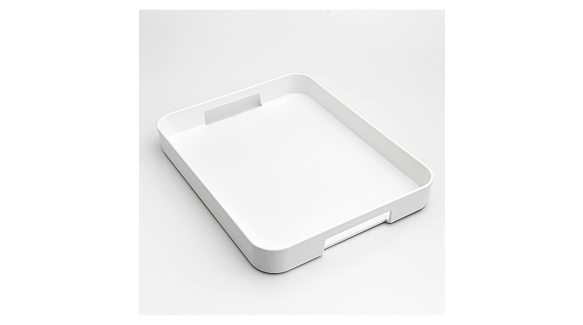 White Serving Tray with Handles for Multipurpose Use | Alacati