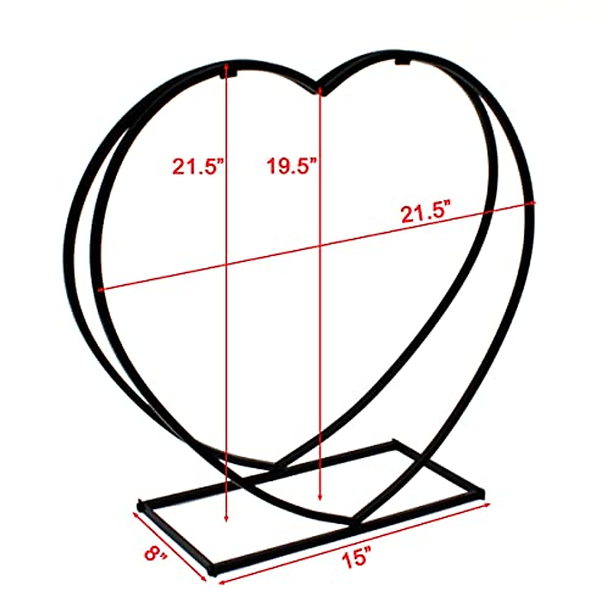 Westcharm 21.5" Metal Heart Shaped Firewood Log Rack | Black Firewood Holder Storage Rack | Fireplace Wood Storage Shelf for Outdoor Indoor Décor - Small