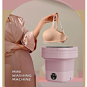 Portable Washing Machine, Foldable Mini Washing Machine for Underwear, Baby Clothes, or Small Items, Suitable for Apartments, Dormitories, Camping, Travel (110-260v),Purple