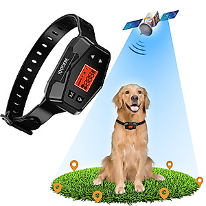 IQQDEBE 2023 Upgraded GPS Wireless Dog Fence System,1500mAH Large-Capacity Battery Wireless Fence,IPX7 Waterproof Dog Fence Collar,33~999 Yard Pet Dog Trainer Fence System for Dogs in Large Yards