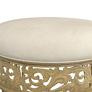 Hillsdale Villa III Upholstered Backless Vanity Stool, Antique Beige