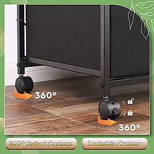 DEVAISE 3 Drawer Mobile File Cabinet, Rolling Printer Stand with Open Storage Shelf, Fabric Lateral Filing Cabinet fits A4 or Letter Size for Home Office, Black