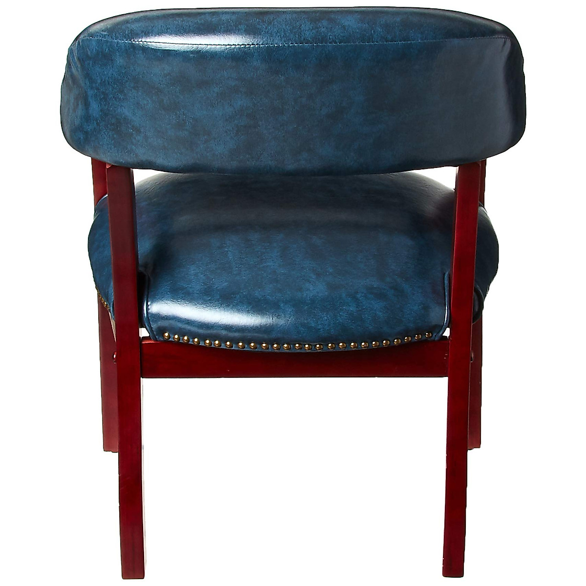 Boss Office Products Ivy Leauge Vinyl Executive Catain's Chair in Blue