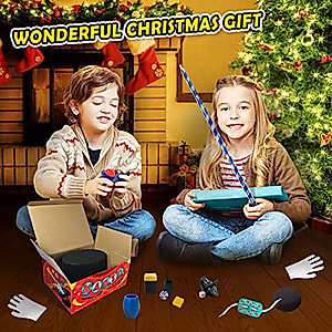 Heyzeibo Magic Kit for Kids - Magic Tricks Games Toy for Girls & Boys, Magician Pretend Play Dress Up Set with Magic Wand & More Magic Tricks, Instruction Manual, for Beginners Toddlers