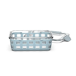 Ello DuraGlass BPA-Free Glass Food Storage Containers with Lids and Silicone Protection, 3.4 Cup, Dusty Blue