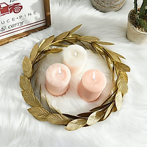 Gold Leaves Metal Wreath Wall Decor for Front Door,13 inch Door Wreath for Christmas,Window,Wedding,Party Decoration