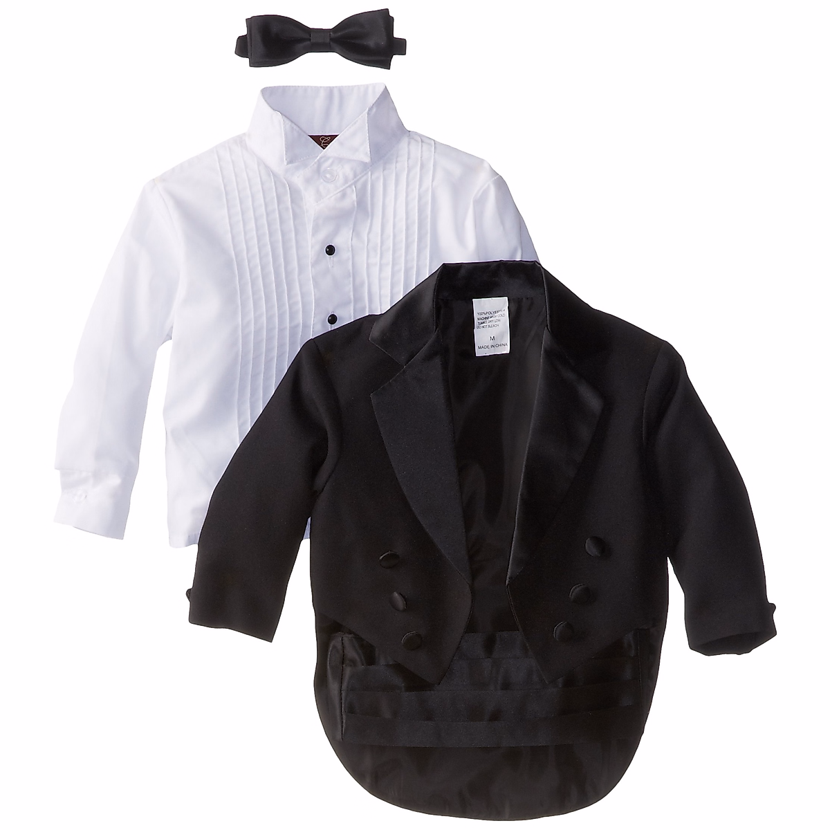 Joey Couture Baby Boys' Tuxedo Suit Tail, Black, 12 Months/Medium