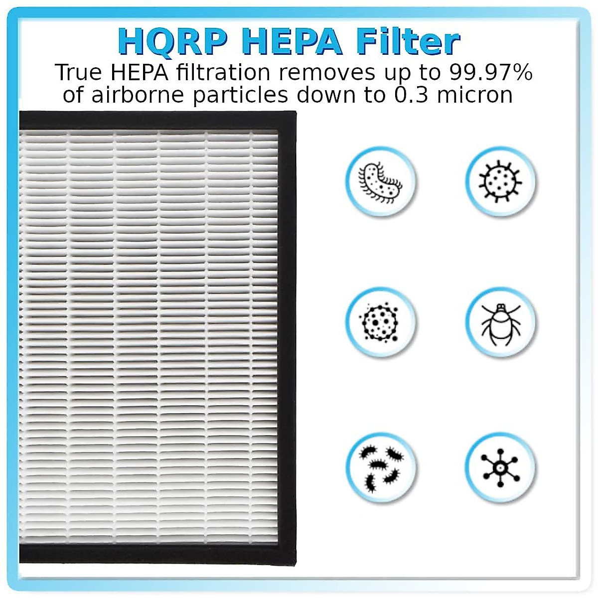 HQRP Filter Kit Replacement for Oreck WK01234QPC, Opti Max 94 AIR94 Compatible with Oreck Airvantage WK10002QPC, WK10002, WK10004, Airvantage Plus Pet WK10052QPC WK10052 Air Purifiers