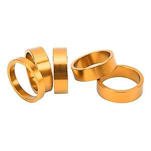 5 Pieces Mountain Bike Front Fork Washer, Stem Headset Spacer Fork Gasket(Gold)