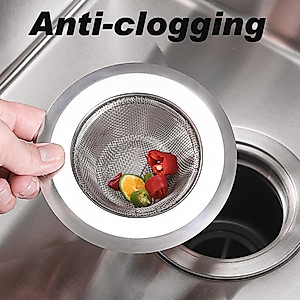 10 Pcs Kitchen Sink Strainer Stainless Steel Mesh and Punching | Kitchen Sink Drain Strainer with Large Wide Rim 4.5" for The Sink in Kitchen/Bathroom/Bathtubs | Rust-Free, Sturdy and Durable