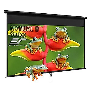 Elite Screens Manual B, 120-INCH, 16:10 aspect ratio, Manual Pull Down Projector Screen 4K / 8K Ultra HDR 3D Ready with Auto-Lock Mechanism, 2-YEAR WARRANTY, M120X